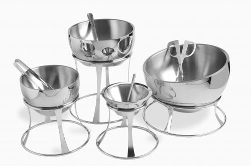 Chrome Round Buffet Stands - Hall's Rental