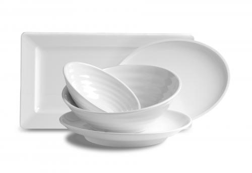 White Melamine Serving Bowls and Platters