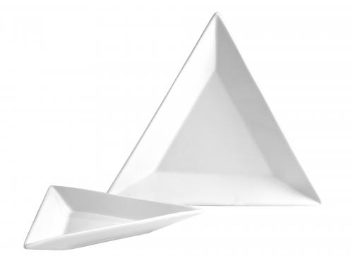 White Triangle Plates - Hall's Rental