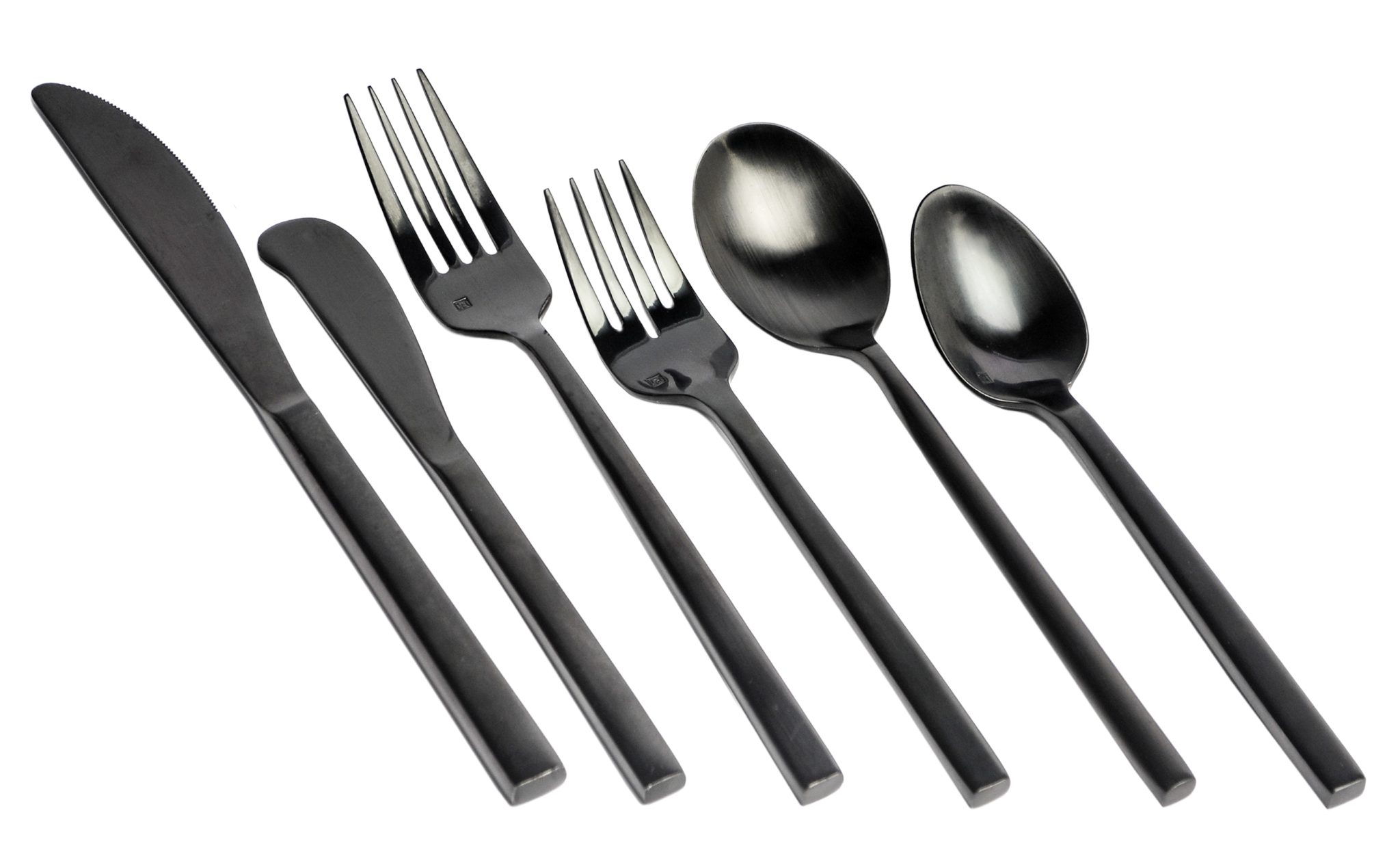 Brushed Gold w/ Gray Handle Flatware - Hall's Rental