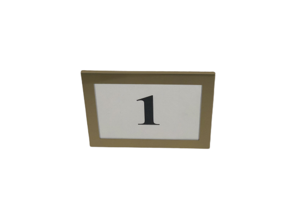 Brushed Gold Table Number Frame - Hall's Rental
