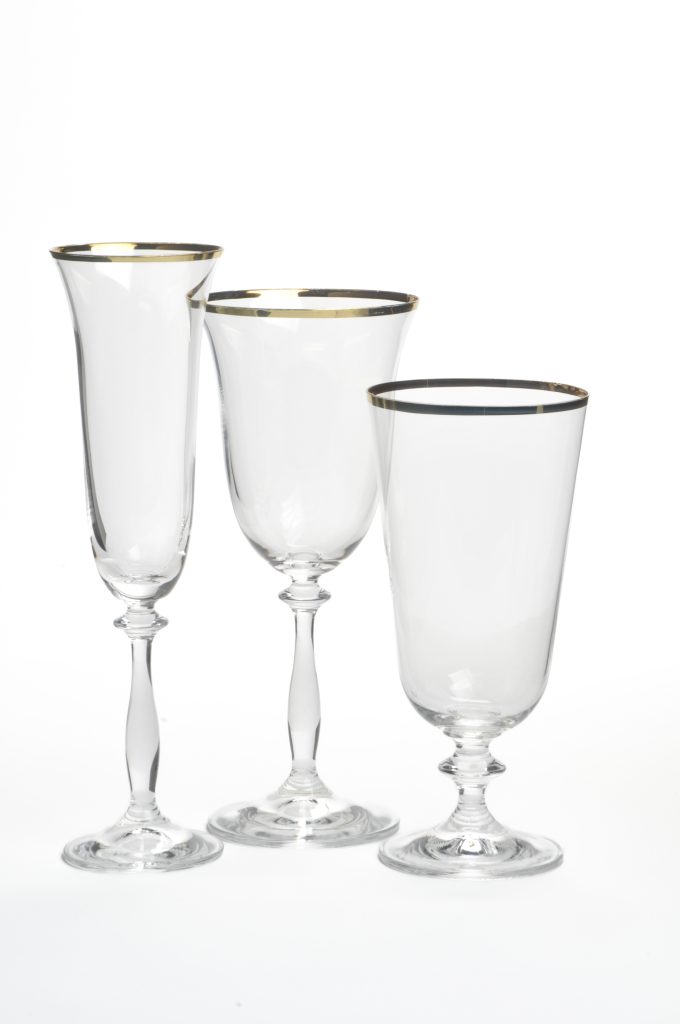 Gold Rim Glassware - Hall's Rental