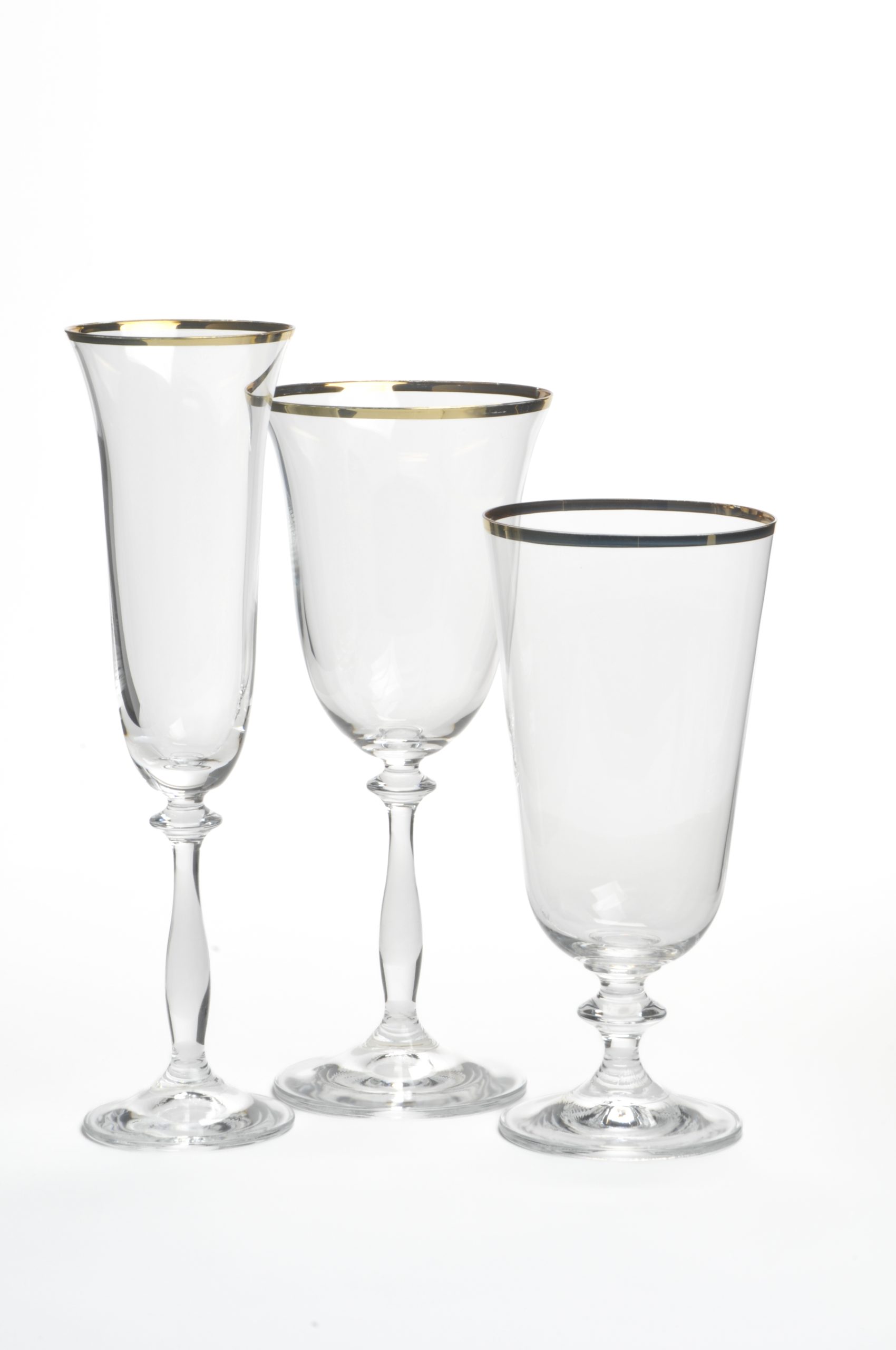 Gold Rim Glassware - Hall's Rental