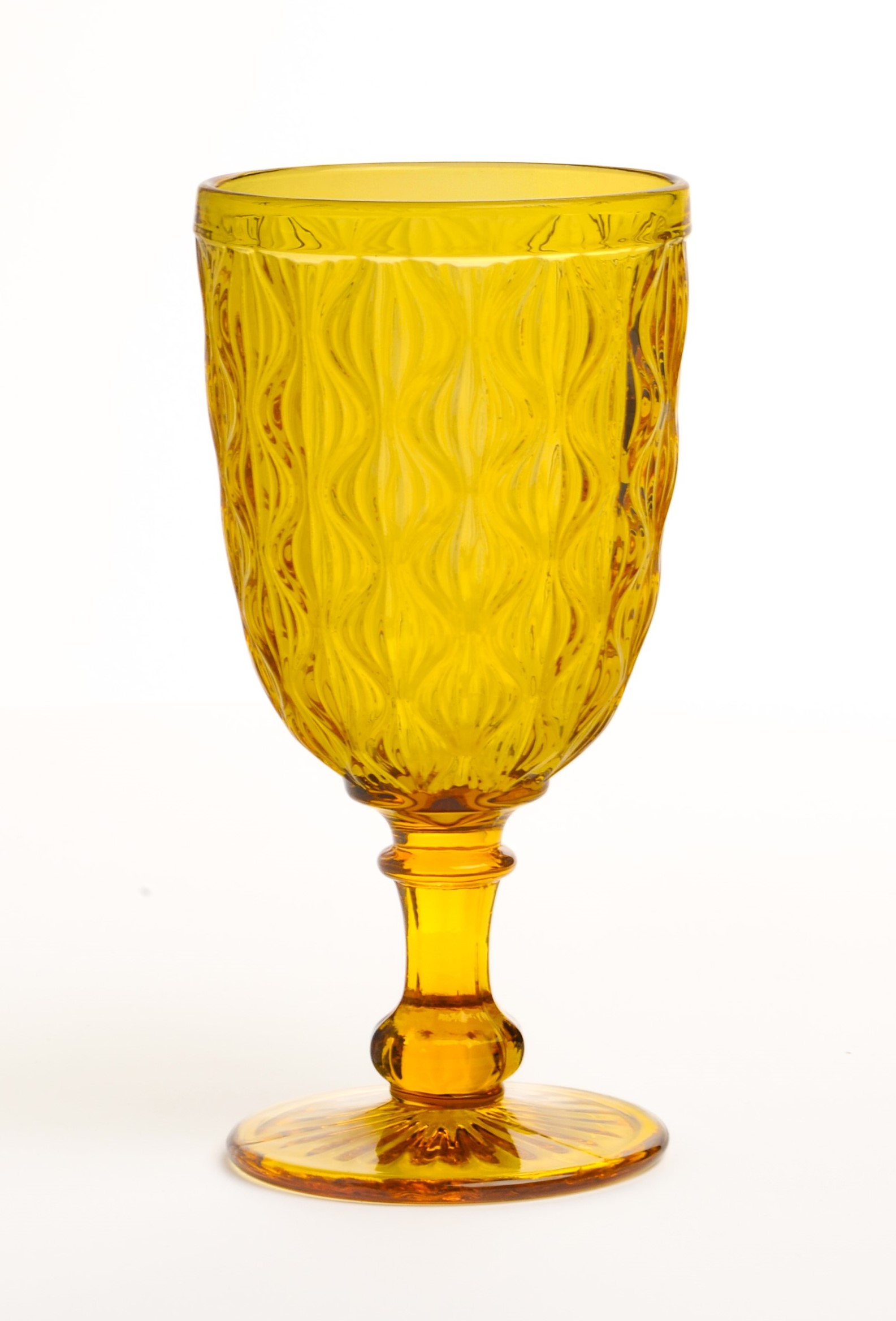 Ripple Goblet, Amber - Hall's Rental
